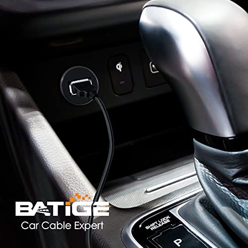 BATIGE 2 Pack Small USB 3.0 Male to Female AUX Flush Panel Mount Extension Cable for Car Truck Boat Motorcycle Dashboard 3ft
