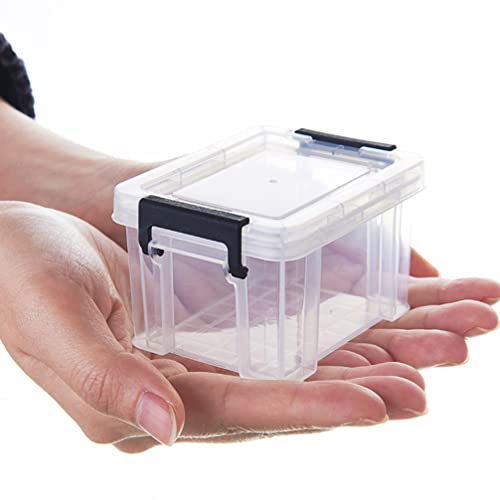 Totority 4Pcs Mini Storage Bins Box with Lid Clear Bead Storage Containers Jewelry Making Organizer for Small Crafts Kit Jewelry Beads Food Storage