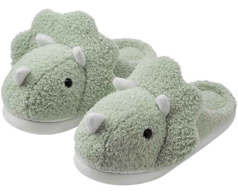 Avilego Unisex Dinosaur Slippers Plush House Soft Sandals Indoor & Outdoor 2023 Winter