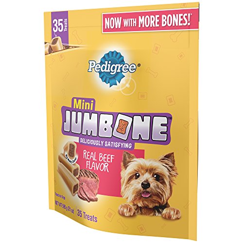 PEDIGREE MINI JUMBONE Small Dog Treats Real Beef Flavor, 21 oz. Pack (35 Treats)