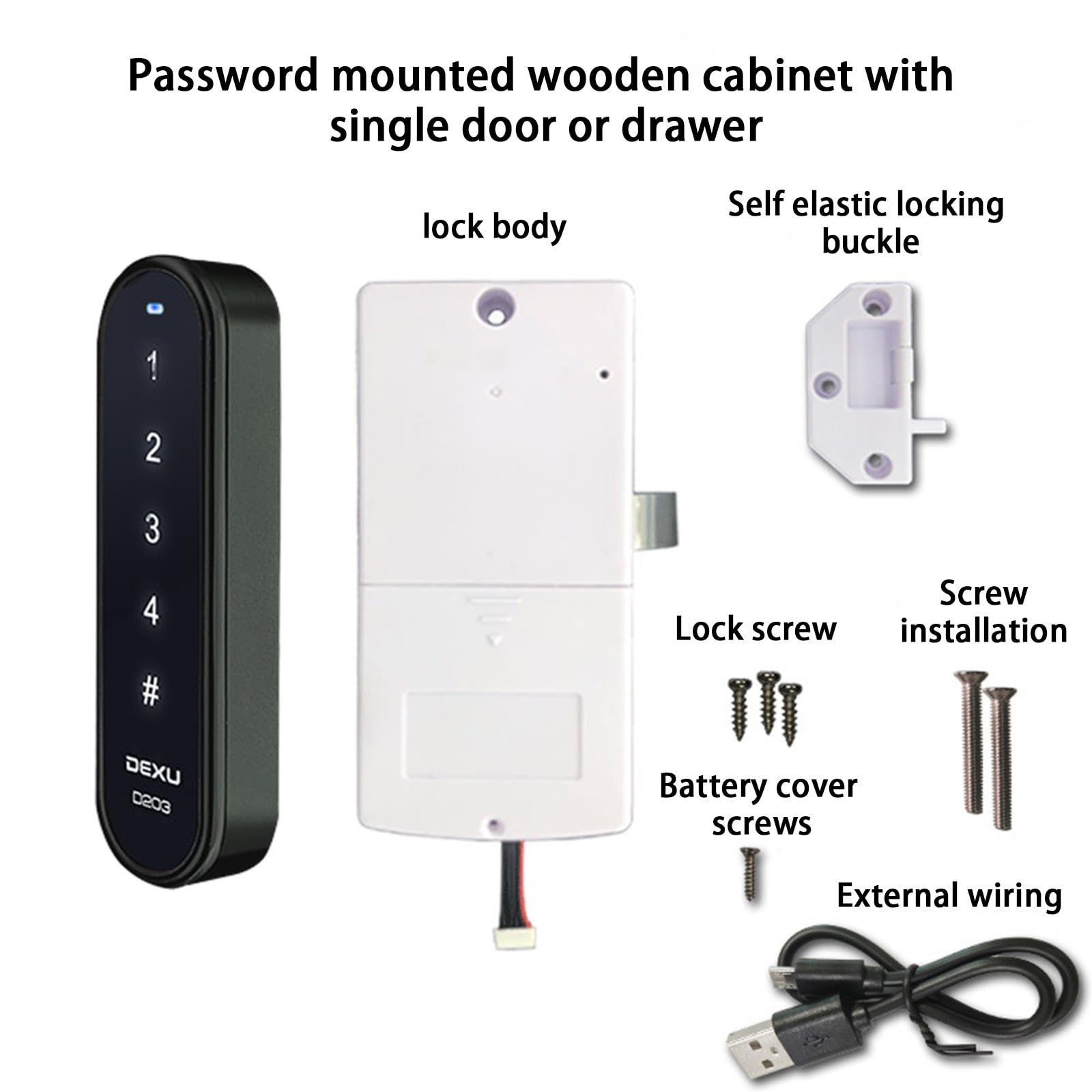 Backlight Display Lock, Touchscreen Digital Cabinet Door Lock, Locker Electronic Cabinet Lock for Gym Yoga Studio Ball Bar Locker, Lock Locker Combination Lock (Black)