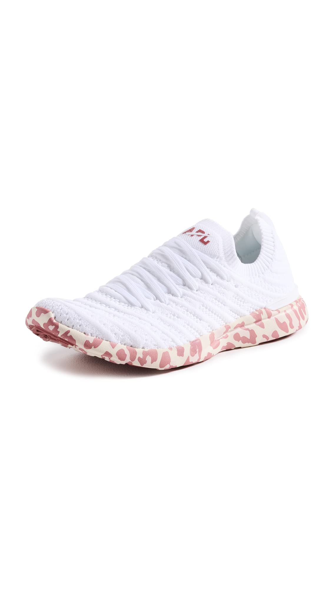 APL: Athletic Propulsion Labs Women's Techloom Wave Sneakers, White/Cedar/Leopard, 10.5 Medium US