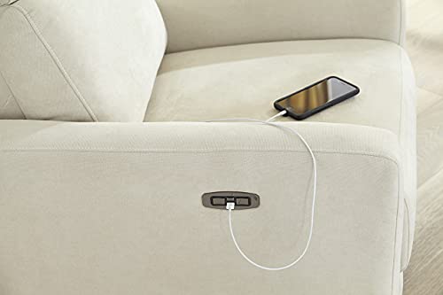 Nurture& The Glider Premium Power Recliner Nursery Glider Chair with Adjustable Head Support | Designed with a Thoughtful Combination of Function and Comfort | Built-in USB Charger (Ivory)