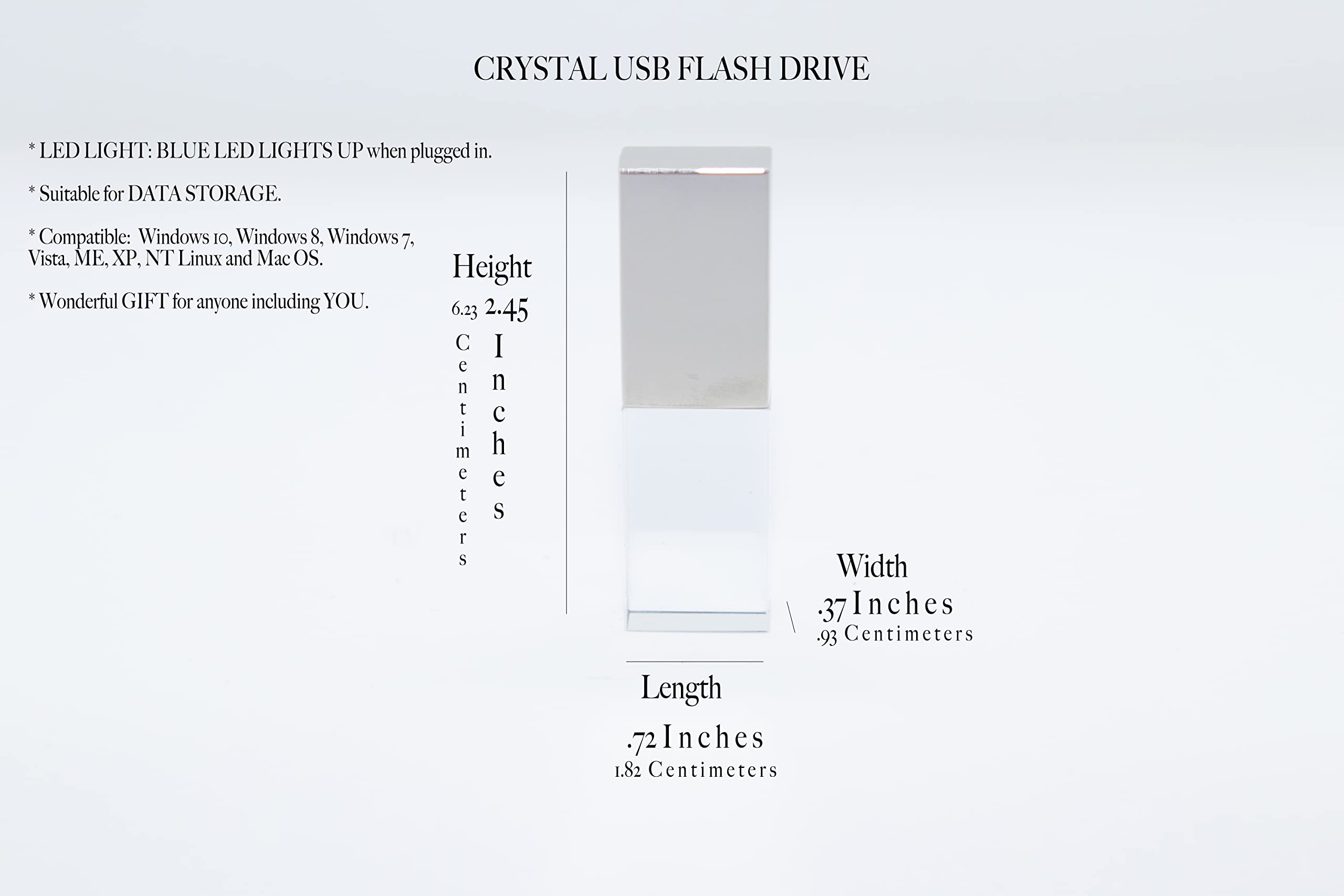Crystal USB Flash Drive 2.00 Wedding OR Special Moments in Metal Box with Word Memories ( 16 GB, Rose Gold)