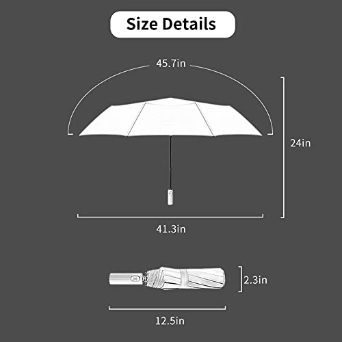 GENMAI SOEASY Compact Travel Umbrella for Rain,8 Ribs Strong Windproof Umbrellas Auto Open & Close Collapsible Small Folding Portable Umbrella for Car,Backpack Men and Women Automatic Black