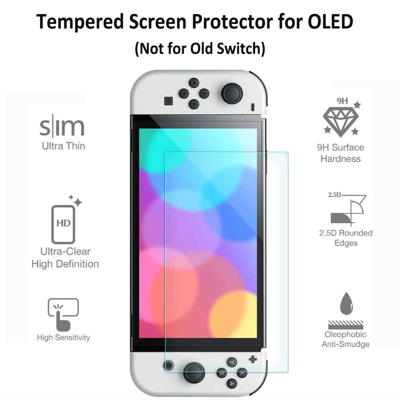 Aplus Carrying Case for Nintendo Switch and New Switch OLED Console, with 1 PC OLED Screen Protector, Game Case for Nintendo Switch OLED Console and Accessories, Holds 20 Games, Black