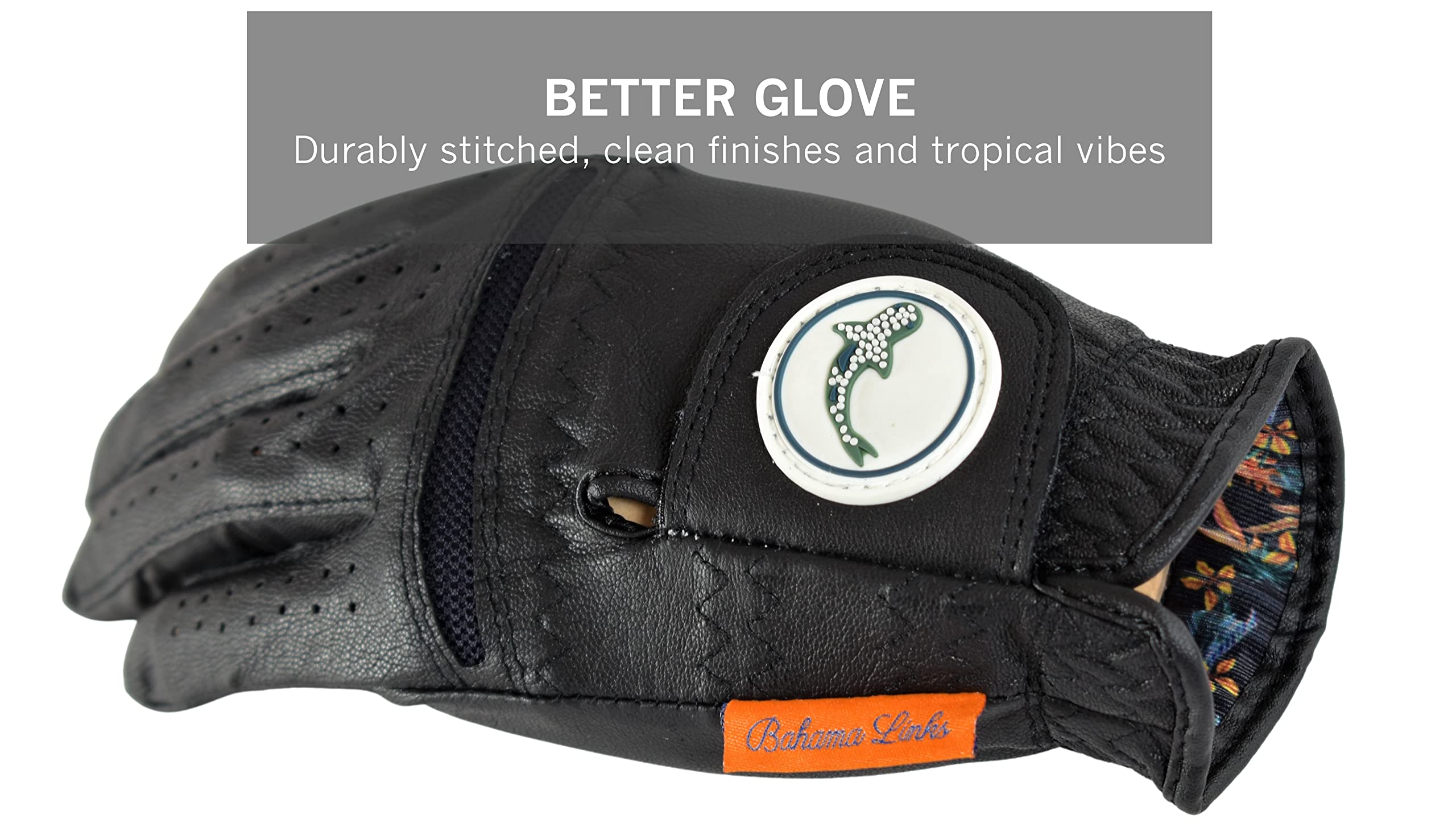 Bahama Links Golf Glove | Tropic White | Premium Cabretta Leather | Extremely Durable | Best Golf Glove | Super Soft (Small, Left)
