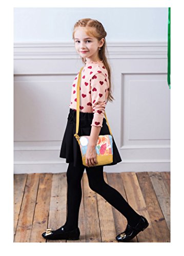 Crest Design Cute Canvas Crossbody Bag Shoulder Bag Purse for Girl and Teenage (Pink Lark)