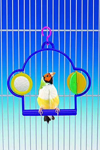 PENN-PLAX Bird Swing with Mirror and Spinner Toy – Attaches to Wire Birdcages – Great for Parakeets, Finches, and Other Small Birds – Multicolor