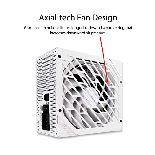 ASUS ROG Strix 850W White PSU - ROG Heatsinks, Axial-Tech Fan, 80 Plus Gold, Fully Modular, 10-Year Warranty