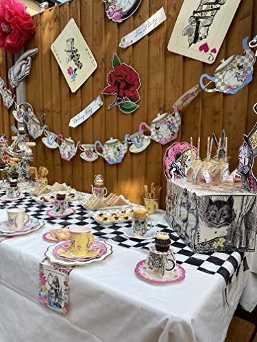Talking Tables Truly Alice Hanging Teapot Bunting (13 Ft.) for a Tea Party, Multicolor