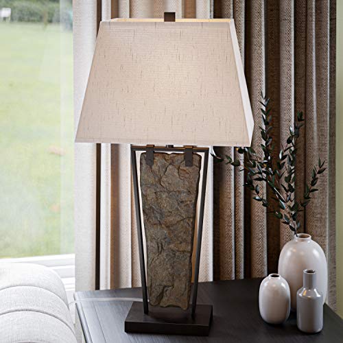 Kenroy Home 32227SL Free Fall Table Lamp with Natural Slate Finish, Rustic Style, 30" Height, 12" Width, 16" Depth