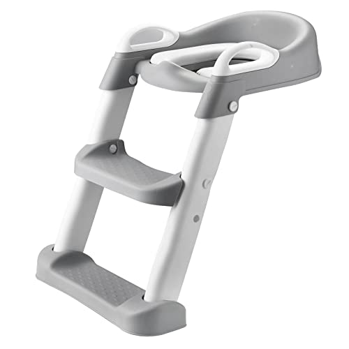 PandaEar Potty Training Seat Toilet with Step Stool Ladder, Kids Boys Girls Toddlers-Comfortable Safe, Anti-Slip Pads Ladder