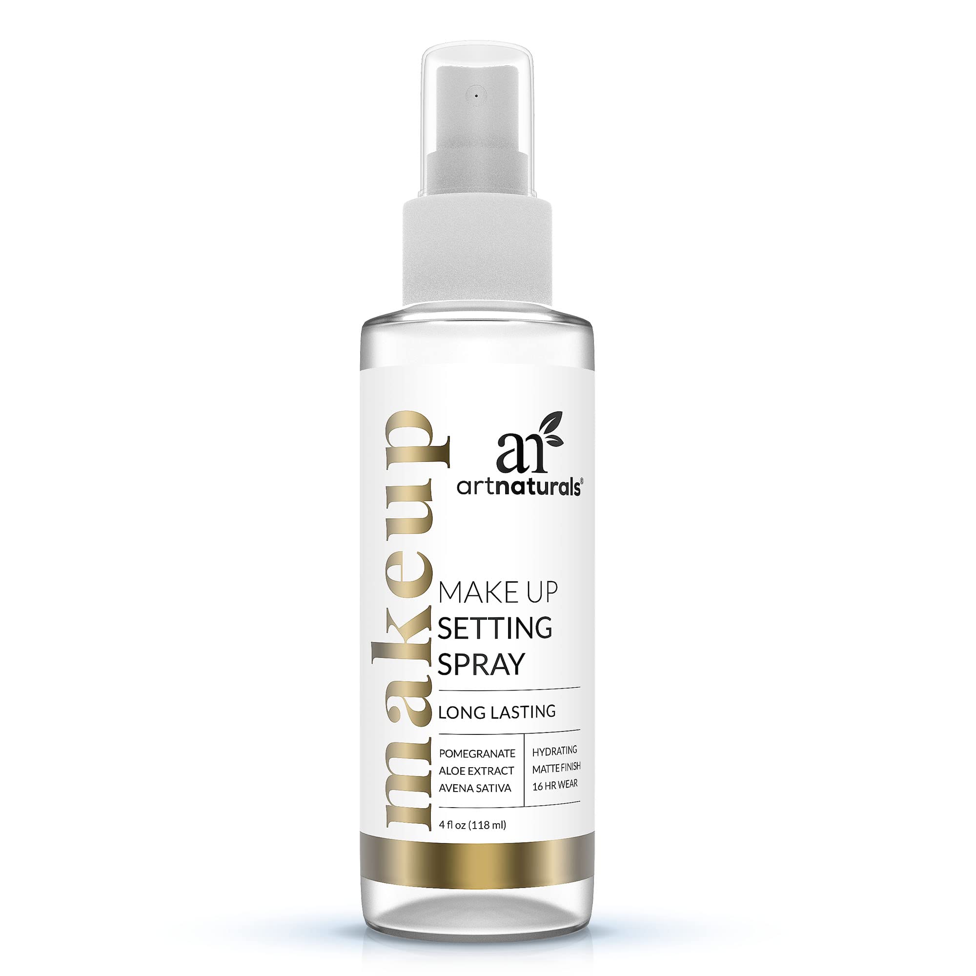 artnaturals Makeup Setting Spray - Long Lasting Face Oil Control - Matte Finish Mist - Organic, Made w/Aloe Vera - Hydrating & Anti Aging for Skin Care Routine (4 Fl Oz / 120ml)