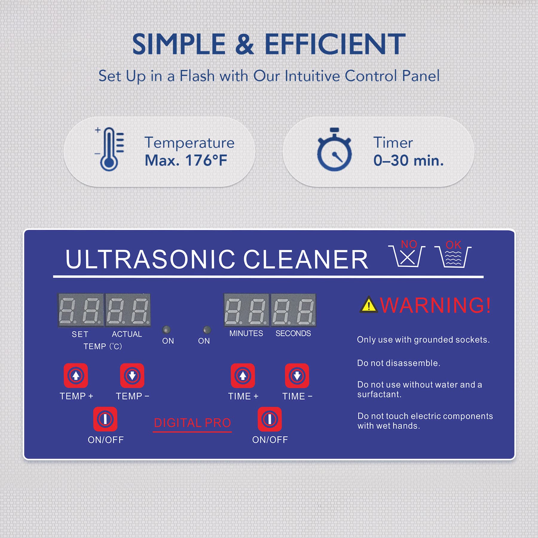 CREWORKS Ultrasonic Cleaner with Digital Timer & Heater, Portable 10L Ultrasonic Cavitation Machine, 304 Stainless Steel Professional Sonic Cleaning Machine for Jewelry Circuit Boards Auto Parts More