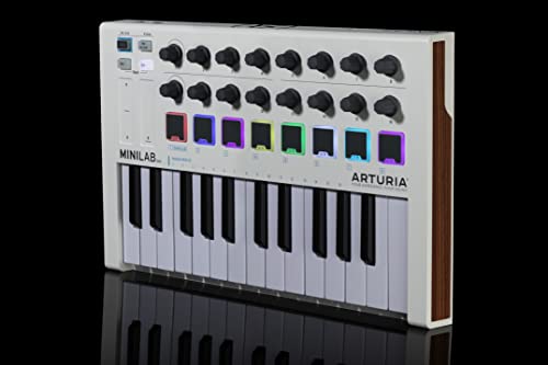 Arturia MiniLab MkII 25 USB Mini Keyboard Controller Bundle with Headphones, Sustain Pedal, and Austin Bazaar Polishing Cloth