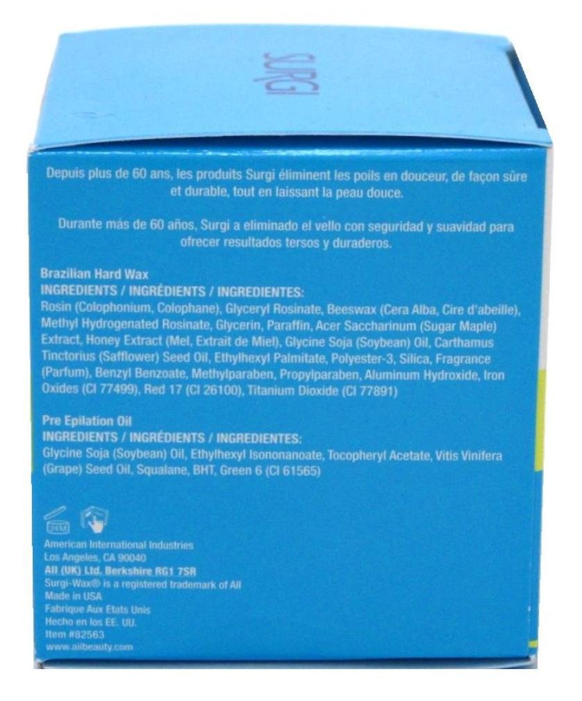 Surgi Wax Brazilian Hard Wax Kit For Private Parts 4 Ounce (118ml) (6 Pack)