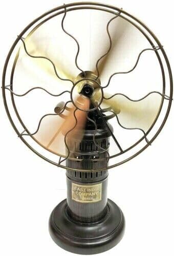 kerosene operated 15" Blades Steam Working Table Fan Vintage Metal Brass Style