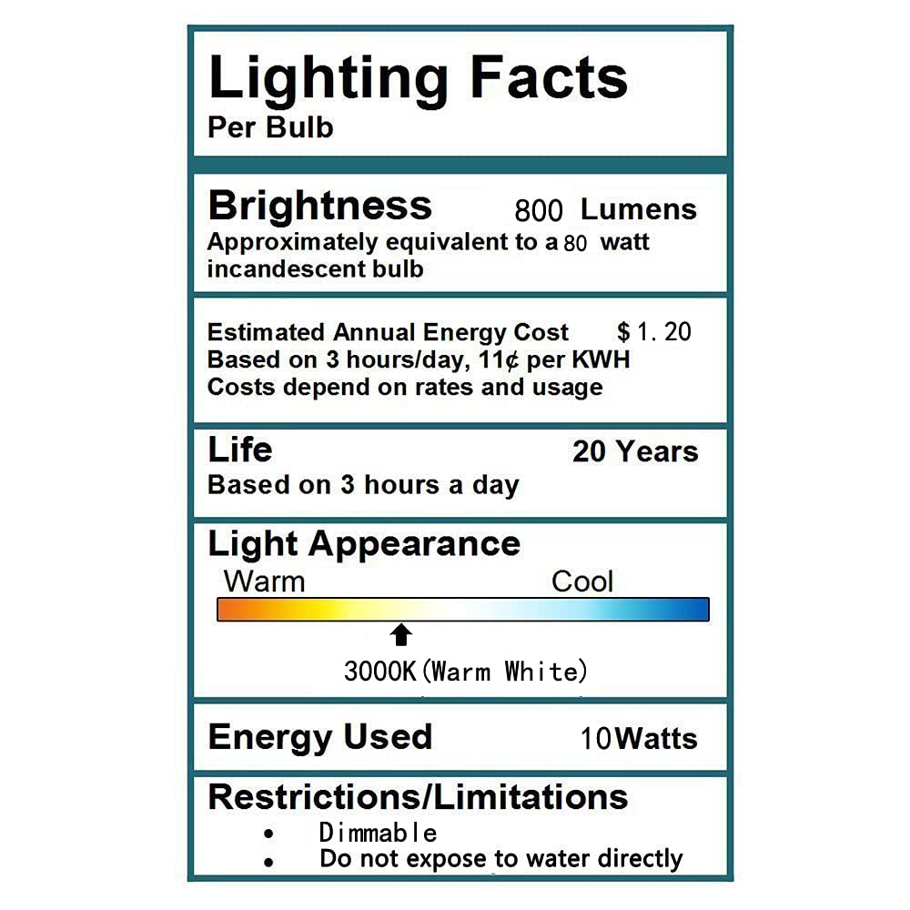 CTKcom 78 mm/3.1 in R7S LED Bulb (2 Pack) 110V 10W Warm White 3000K T3 J Type Halogen Bulb Replacement 100W Halogen Bulb Equivalent Double Ended