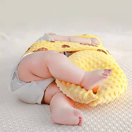 Newborn Baby Sleep Pillow Infant Cartoon Multifunctional Soothing Toddler Curve Exhaust Stuffed Anti Roll Side Sleeping with Fixing Belt, Photo Prop Shower Gift