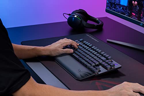 ASUS ROG Strix Scope RX TKL Wireless Deluxe - 80% Gaming Keyboard, Tri-Mode Connectivity (2.4GHz RF, Bluetooth, Wired), ROG RX Red Optical Mechanical Switches, PBT Keycaps, RGB, Wrist Rest, Black