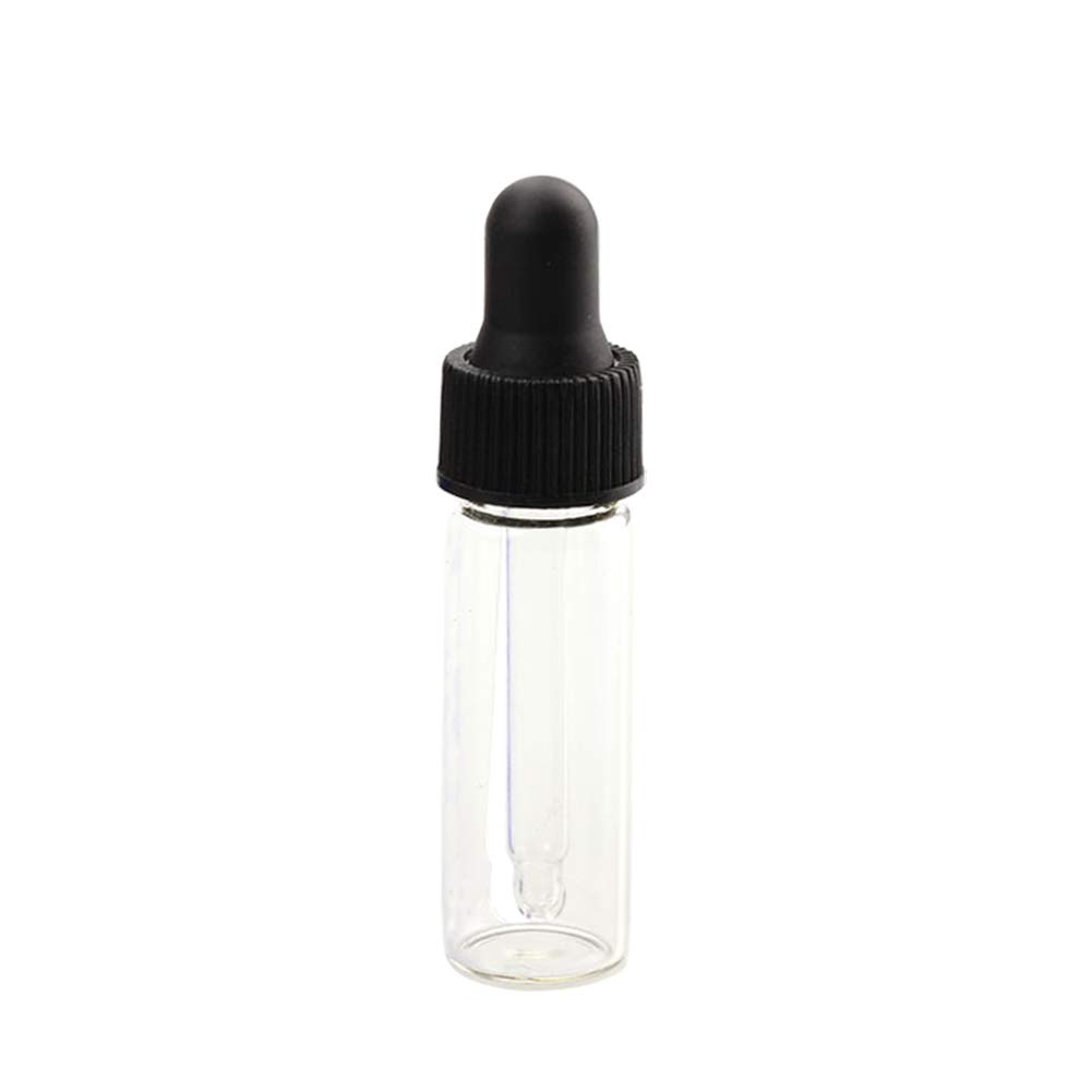 Clear Glass Essential Oil Bottle,1 Dram (4ml) 15 Pack,Glass Eye Dropper Refillable Essential Oil Vials Perfume Sample Test Bottle With Pure Dropper Tubes&Black Screw Cap Travel Cosmetic Container