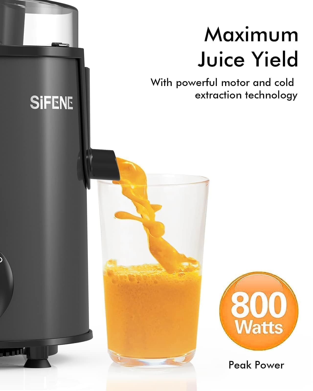 Juicer Machines, SiFENE 3" Big Mouth Centrifugal Juicer Extractor for Fruits & Vegetables (Gray)