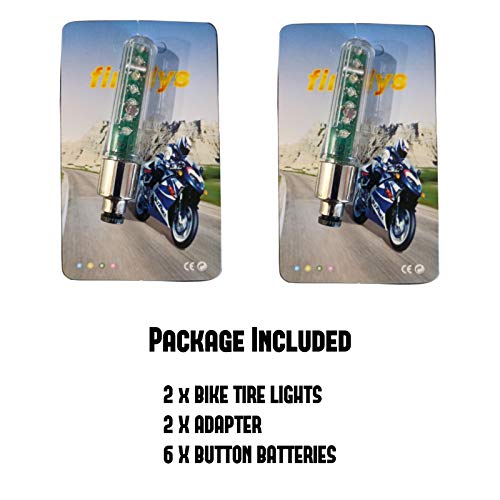 BFVV LED Bike Tire Valve Stem Light Waterproof Bicycle Wheel Neon Flashing Lamp - Vabration Sensor Cool Safe Accessories for Front & Rear Wheel 2 Pack