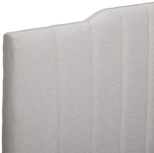 Zinus Satish Upholstered Channel Stitched Headboard in Light Grey, Full