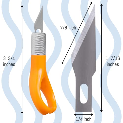 WA Portman Finger Tip Knife Set - Ergonomic Finger Blade Craft Knife Kit with 100#11 Replacement Blades - Precision Finger Knife with Craft Blades - Fingertip Blade & 100 Blades - Precision Knife Set