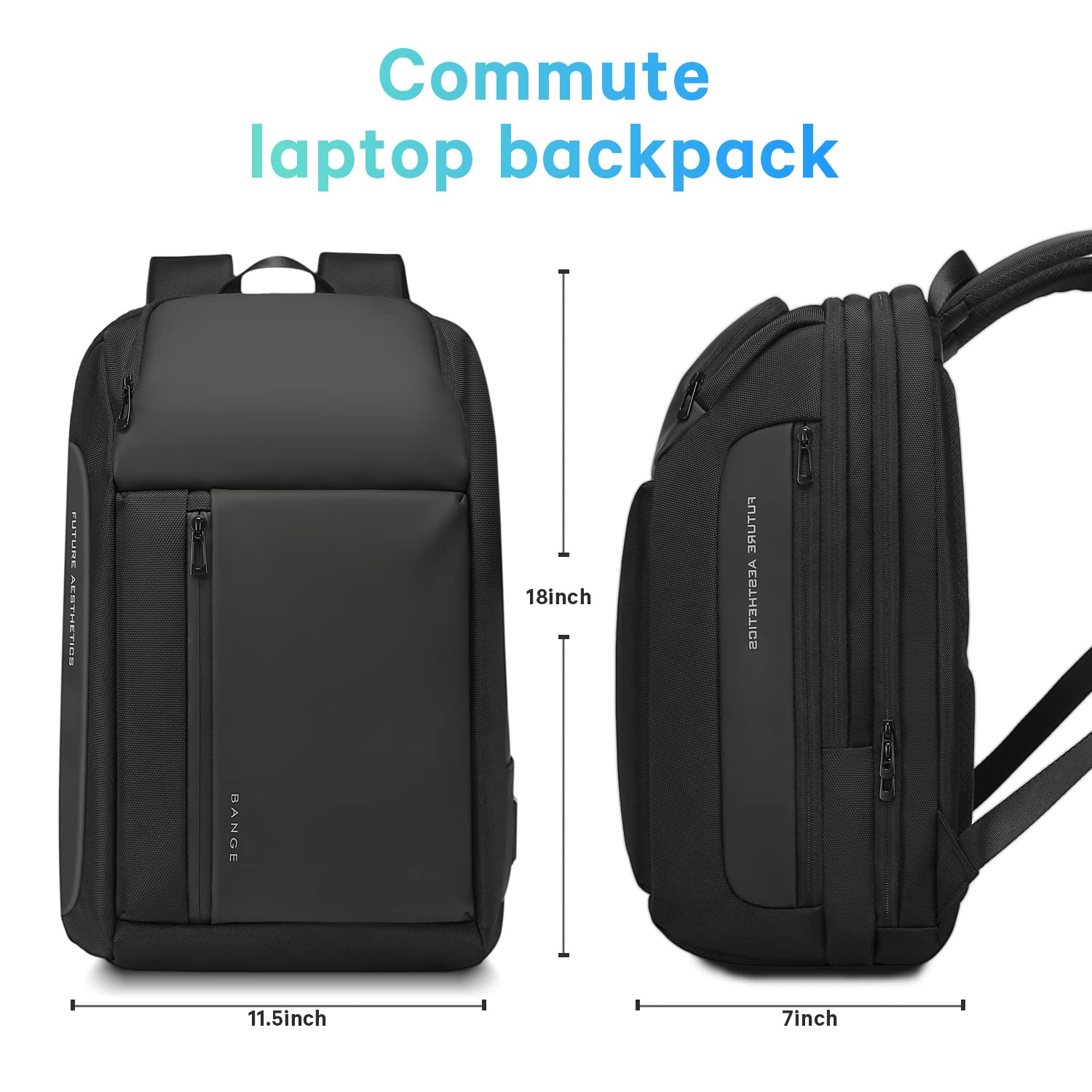 BANGE Business Waterproof 15.6 inch Laptop backpack and Waterproof chest bag for men and women