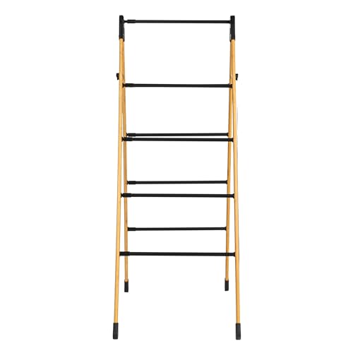 Household Essentials Bamboo V-Shaped Folding Clothes Drying Rack, Compact Upscale Laundry Rack with 8 Dowels