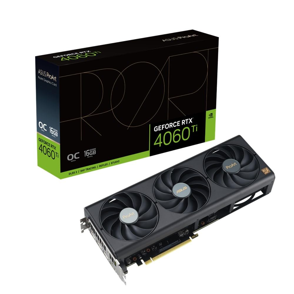 ASUS NVIDIA ProArt GeForce RTX 4060 Ti OC Edition Video Card 16GB GDDR6 / PROART-RTX4060TI-O16G