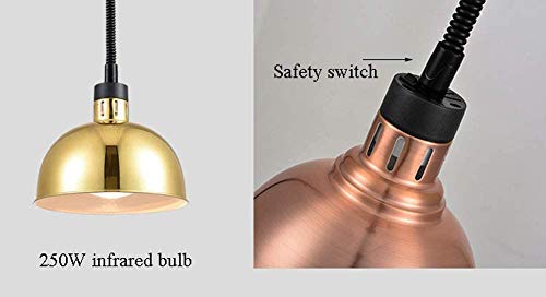 Light bulb 250W electric heat lamp food warmer light, kitchen buffet warmer infrared heating valve catering party for commercial food warmer buffet restaurant, 290mm, 4 pack