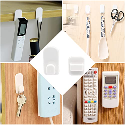 Coufce Remote Controller Hook Wall Mount, Controller Holder Self Adhesive Hook for TV, Air Conditioner, RV(4set)
