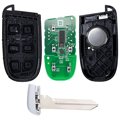 Keymall Smart Car Key Fob Keyless Entry Remote Replacement 5 Buttons for Chrysler 200 300 for Dodge Charger Challenger 2019 2020 2021 4A Chip (M3M-40821302 68155687 AB)