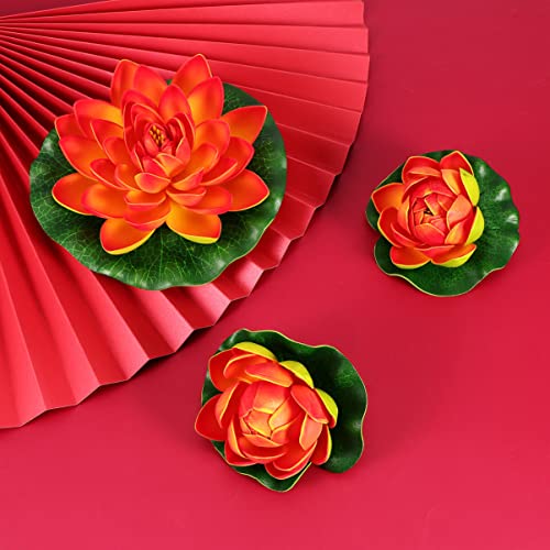 HOMSFOU Lotus Flower Artificial Floating s 6pcs Water Lily Pond Plants Decorations Realistic Water Lily Pads for Home Garden Pool Patio Aquarium Ornament Pool Lilly Pad