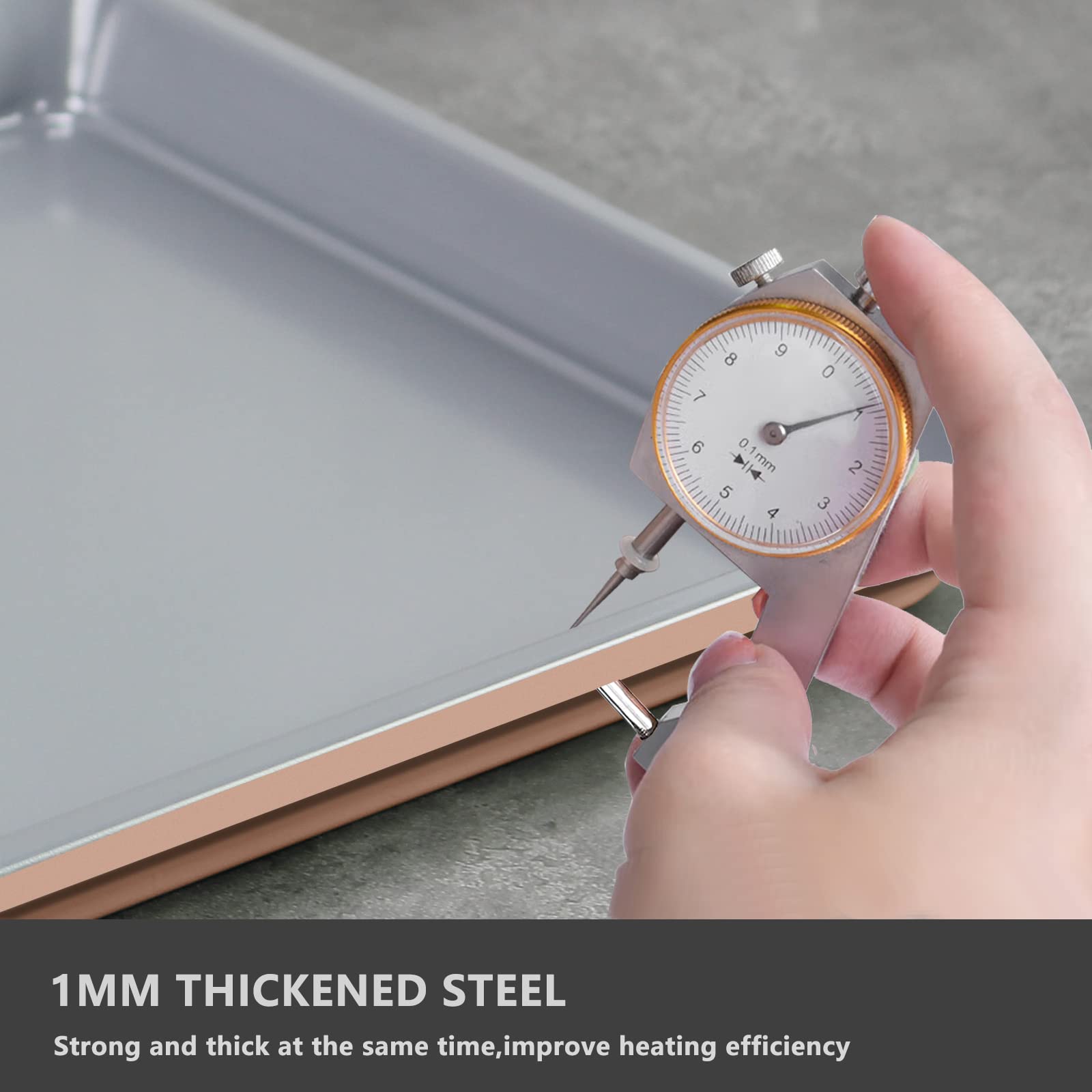 Baking Sheet with Rack Set (2 Pans + 2 Racks), Bicolor Baking Pan with Cooling Rack, Nonstick Cookie Sheet, Warp Resistant & Heavy Duty & Rust Free (Dark Navy & Grey)