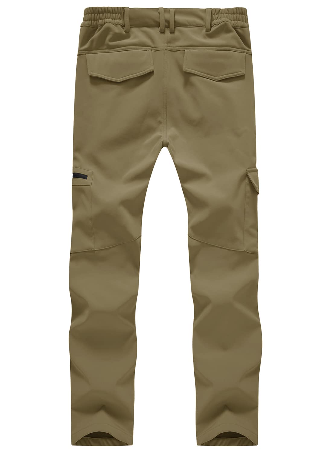 BGOWATU Women's Winter Hiking Pants Fleece Lined Waterproof Windproof Snow Insulated Pants with 6 Pockets Khaki L