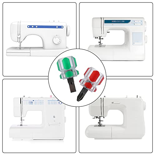Grevosea 2PCS Sewing Machine Screwdriver Mini Stubby Screwdriver Portable Sewing Screwdriver Tools Cross Head Screwdriver for Sewing Machine Repairing Accessories, One Flat Head and One Phillips