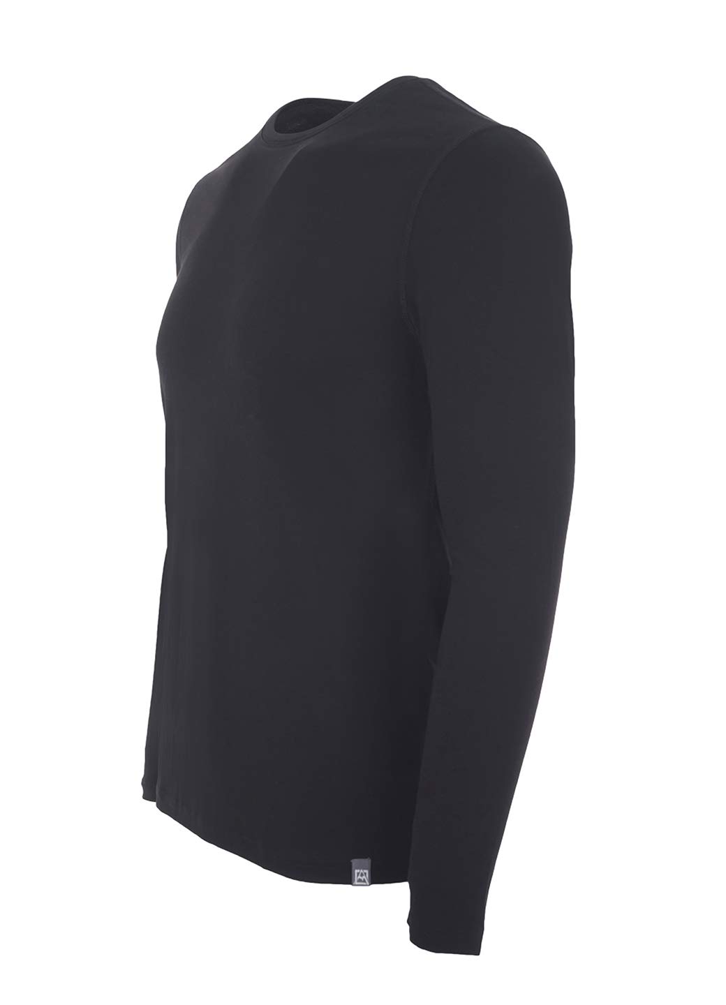 Avalanche Men's Moisture Wicking Crewneck Wool Blend Long Sleeve Base Layer Top Black