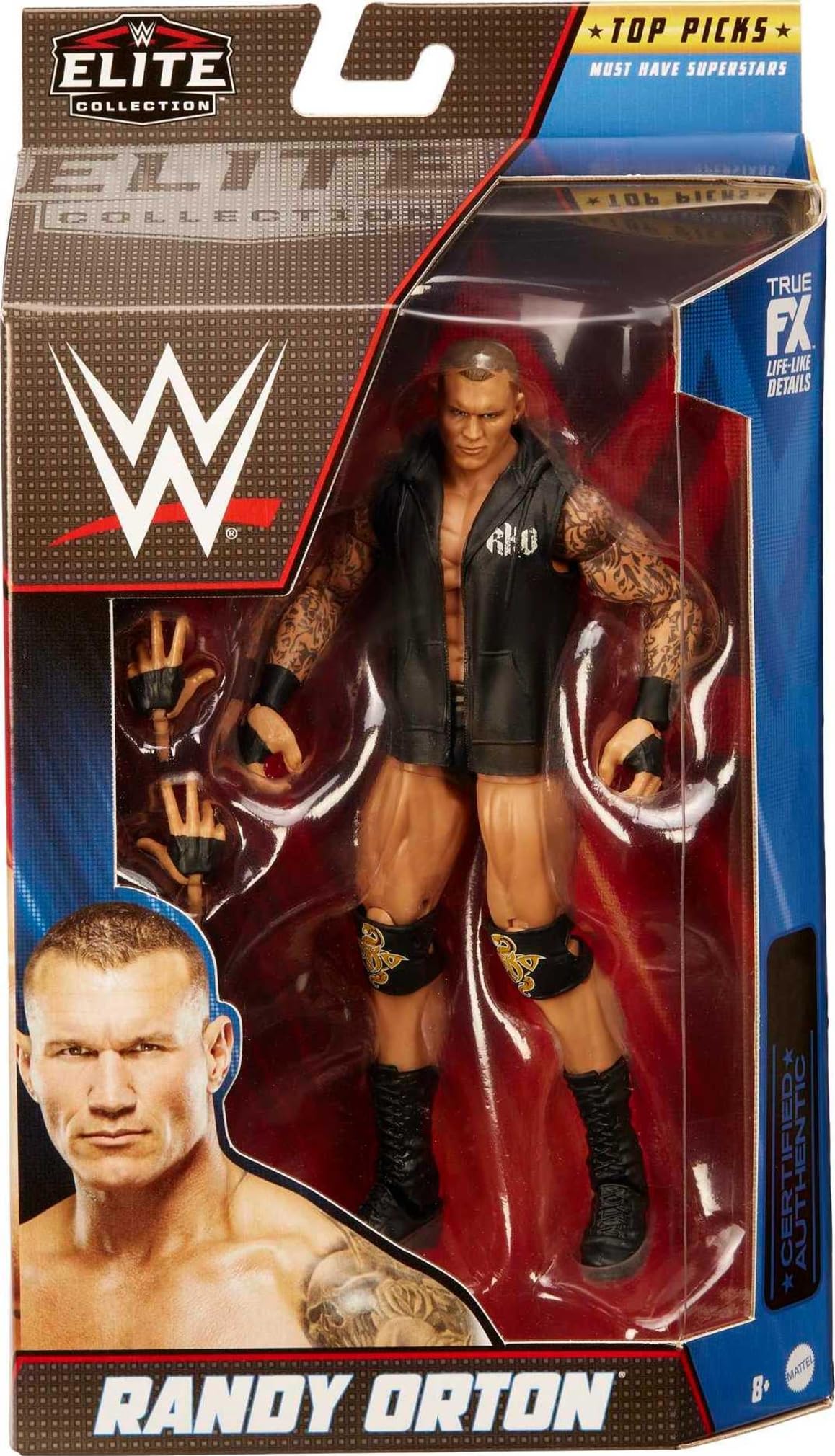 Mattel WWE Elite Collection Top Picks Action Figure & Accessories Set, Randy Orton 6-inch Collectible with Articulation & Interchangeable Parts