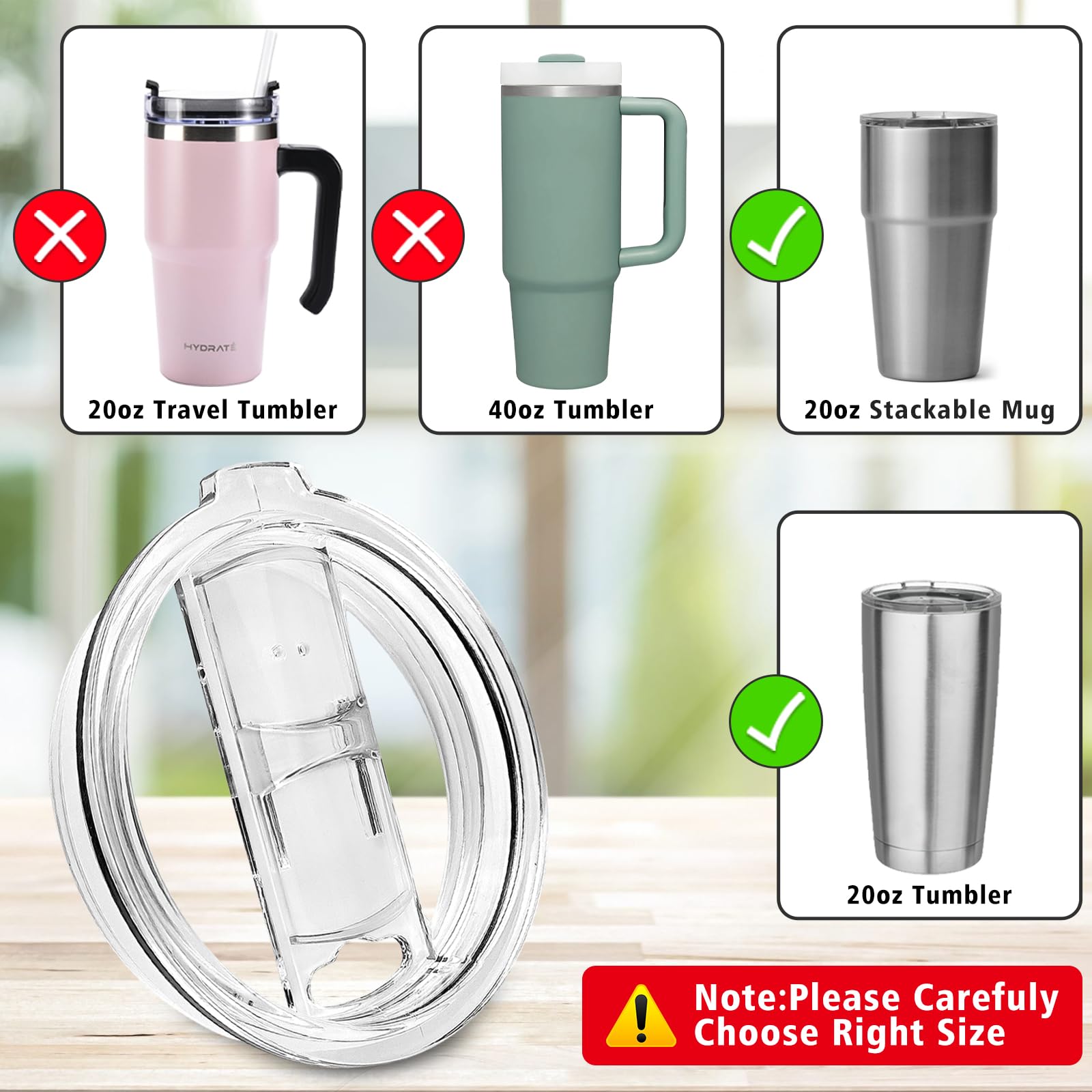 Amgkonp 4PACK Tumbler Replacement Lids 20oz,Spill proof Tumbler Lids for YETI Rambler,Old Style RTIC,SUNWILL and CIVAGO Coffee Tumble,BPA free