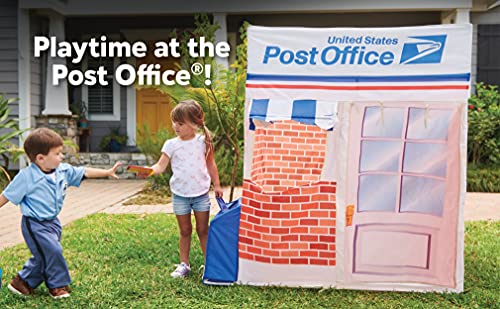 Kid Trax USPS Play Tent for Kids, Tent House for Kids, Large Front and Rear Openings, Mail Collection Box, Includes Carrying Case, Mail Truck or Carrier Accessory, Kids Play House, Post Office Toys