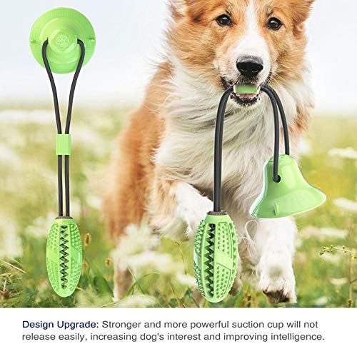 PrimePetPlay Suction Cup Dog Chew Puzzle Toy - Bite Resistant and Durable - Perfect for Aggressive Chewers - Dental Health and Interactive Play, Suitable for Small, Medium & Large Dogs, Green