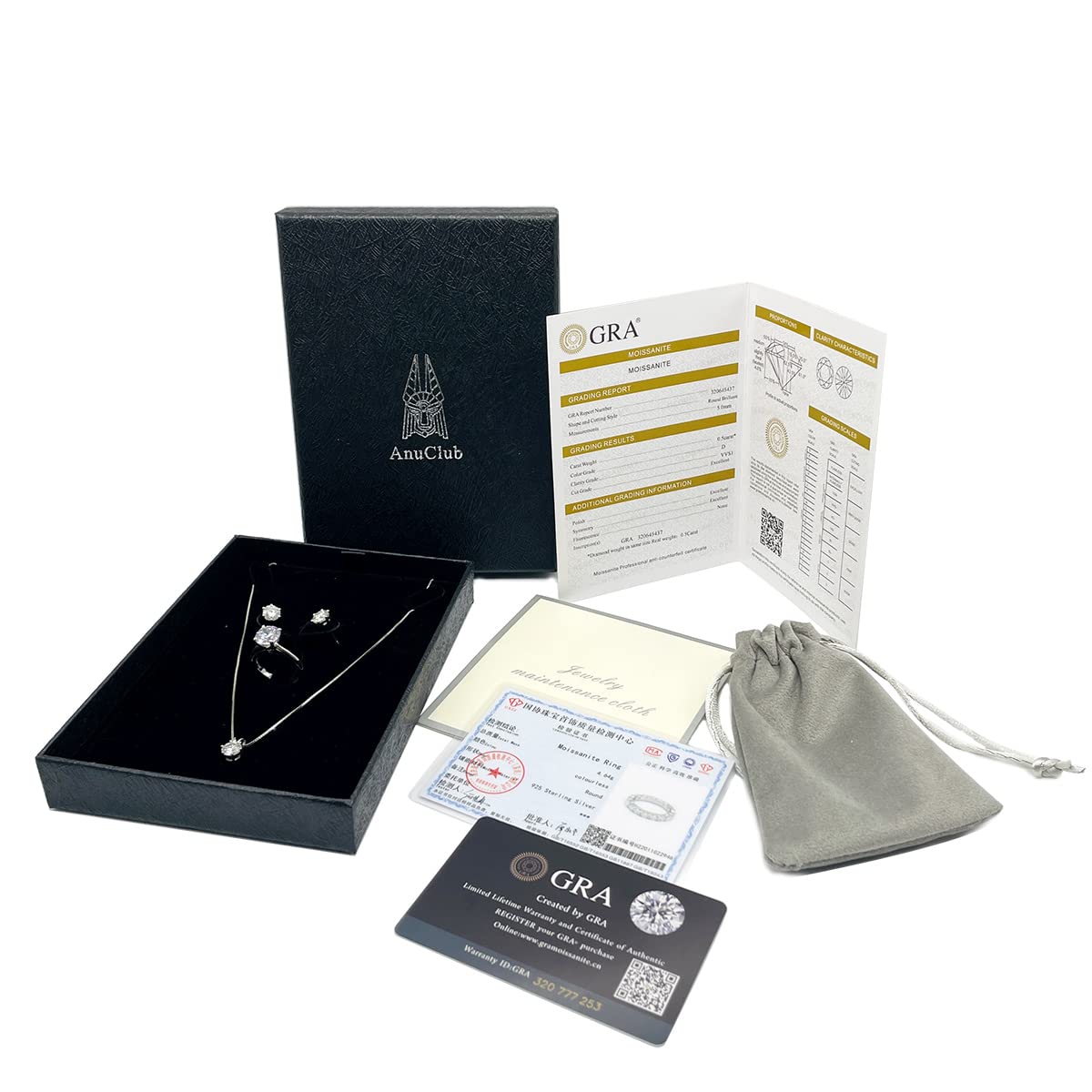 AnuClub Moissanite Cuban Bracelet,1ct D Color Lab Created Diamond 925 Sterling Silver Adjustable Bracelet, Christmas Gift for Women With GRA Certificate