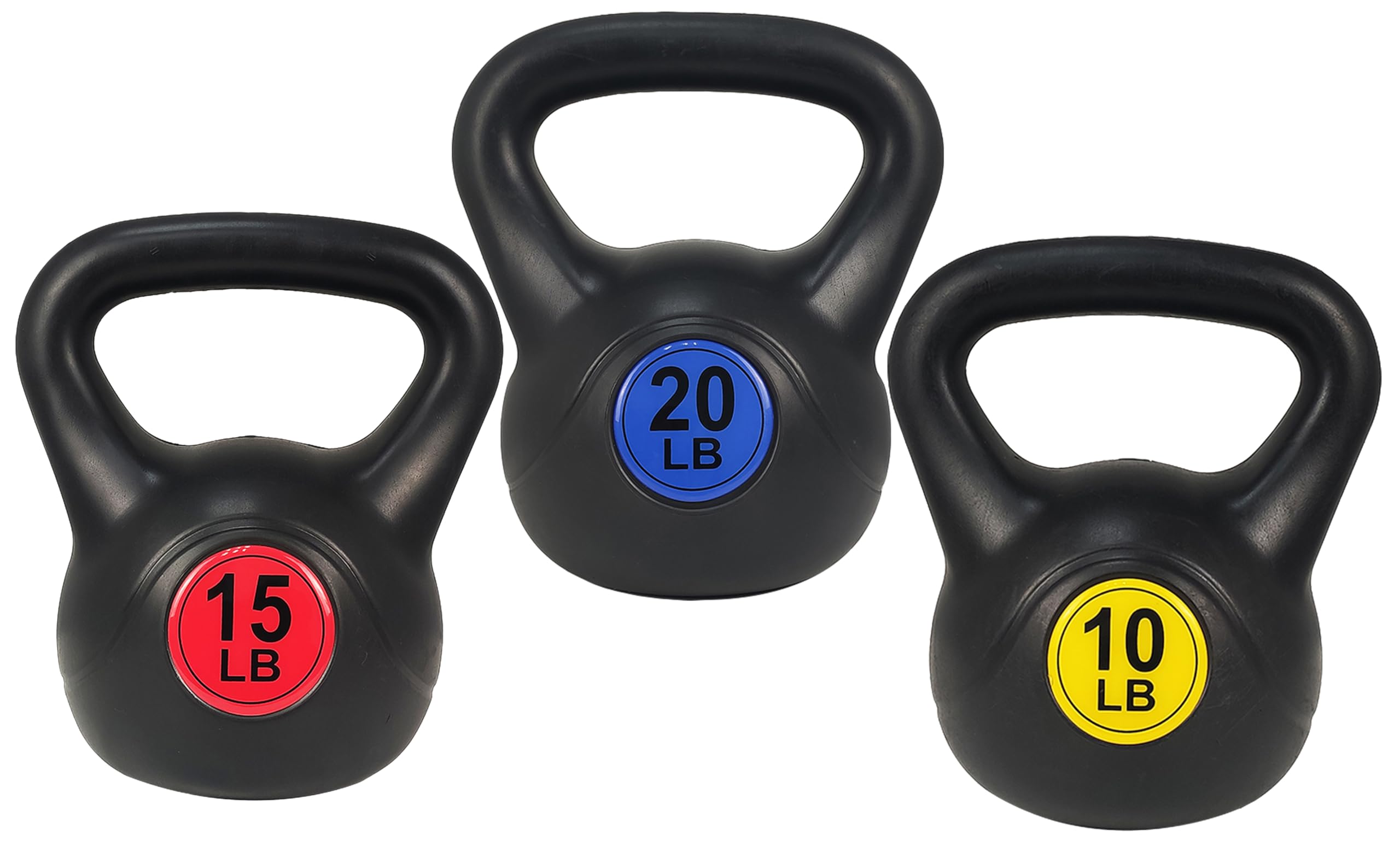 BalanceFrom Wide Grip Kettlebell Exercise Fitness Weight Set, 50LB Set of 4: 5/10/15/20LB