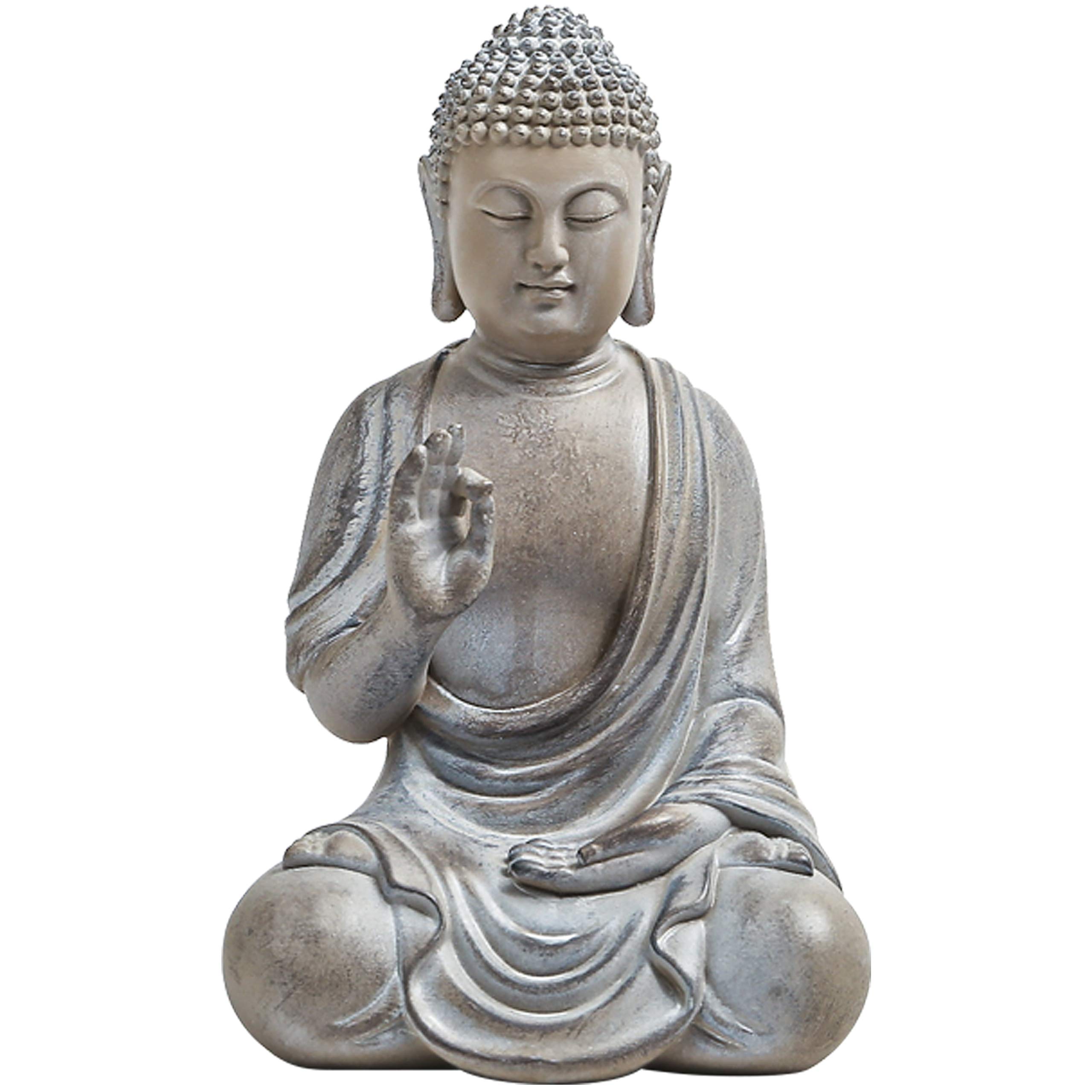 Patiomos Meditating Buddha Statue,6.7inch Buddha Serene Decorative Sitting Figurine Zen Sculpture Decoration for Home Indoor Outdoor Garden Patio Desk Porch Yard Art Decoration,Zen Decor (Waterproof)