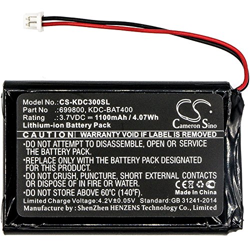 CS Replacement Battery for KOAMTAC KDC30, KDC350, KDC400, KDC410, KDC411, KDC420, KDC421, KDC450 699800, KDC-BAT400, KDCSPB1200 1100mAh / 4.07Wh Barcode Scanner