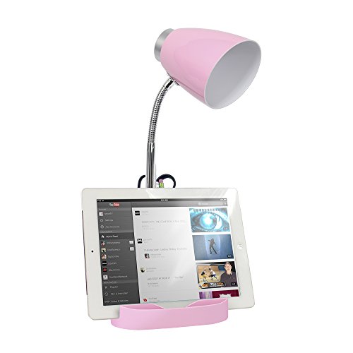 Limelights LD1002-PNK Gooseneck Organizer iPad Stand or Book Holder Desk Lamp, Pink 6.5 x 6.5 x 18.5